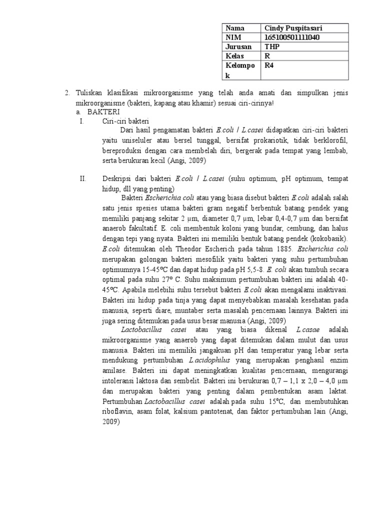 E.coli Ditemukan Oleh Theodor Escherich Pada Tahun 1885. Escherichia Coli | PDF