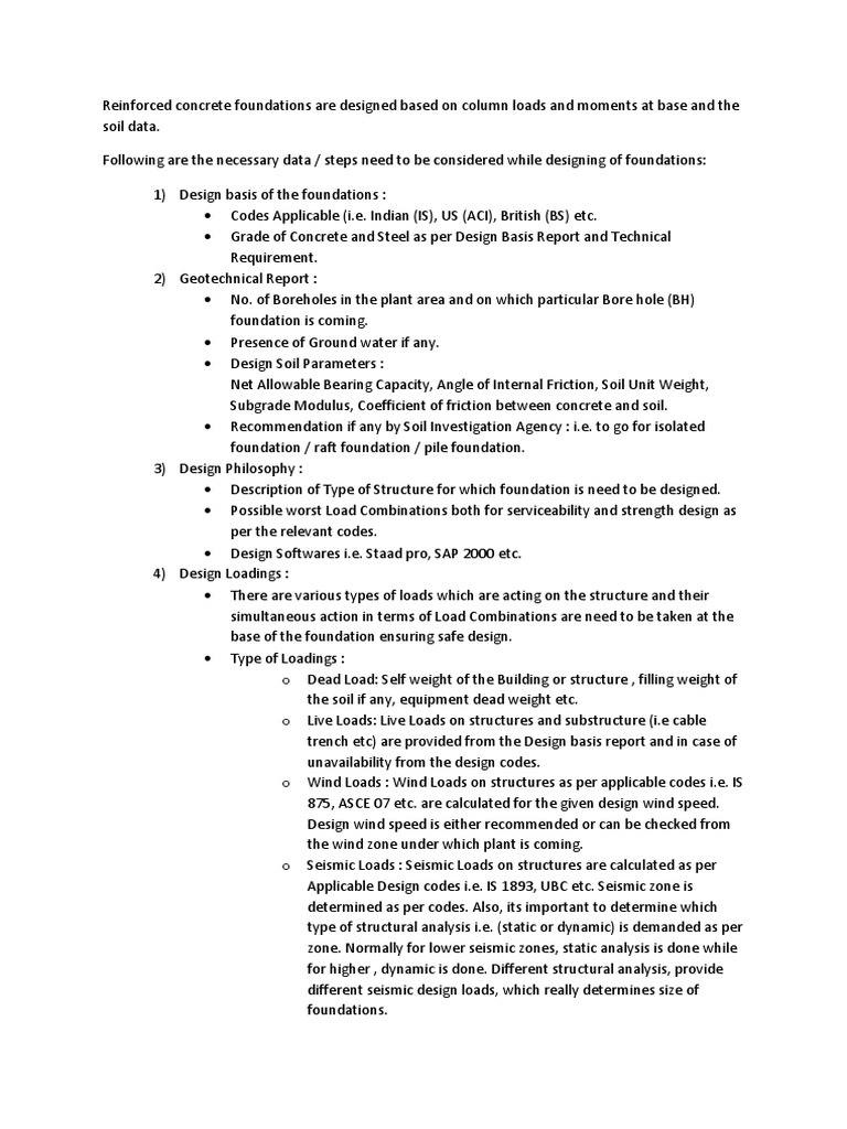 Foundation Design Approach | PDF | Foundation (Engineering) | Deep ...
