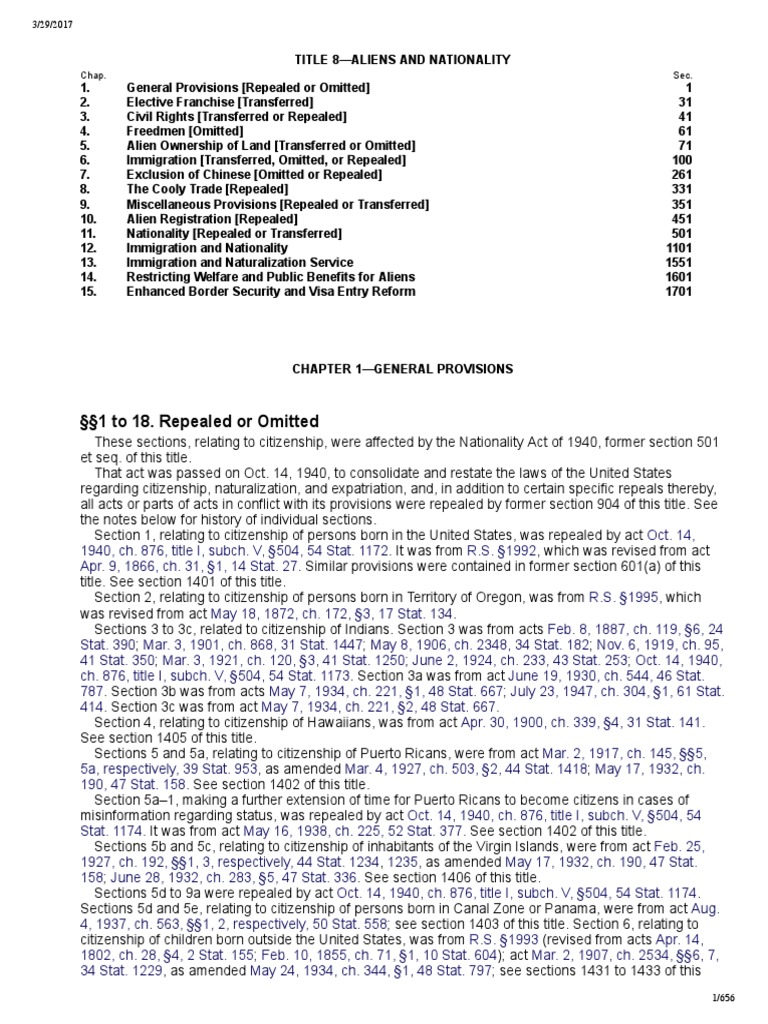 Overview of U.S. Immigration Laws | PDF | Naturalization | Repeal