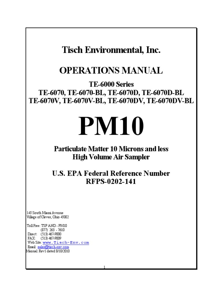 TE 6000 Series PM10 Manual PDF | PDF | Calibration | Timer