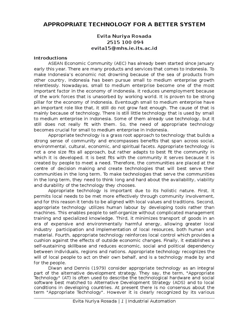 Paper Appropriate Technology | PDF | Appropriate Technology | Stove