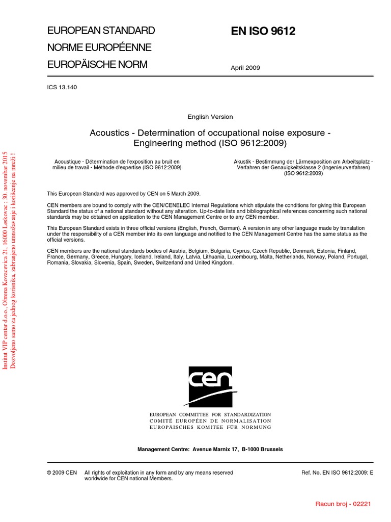 En Iso 9612 | PDF | Europe Travel | Metrology