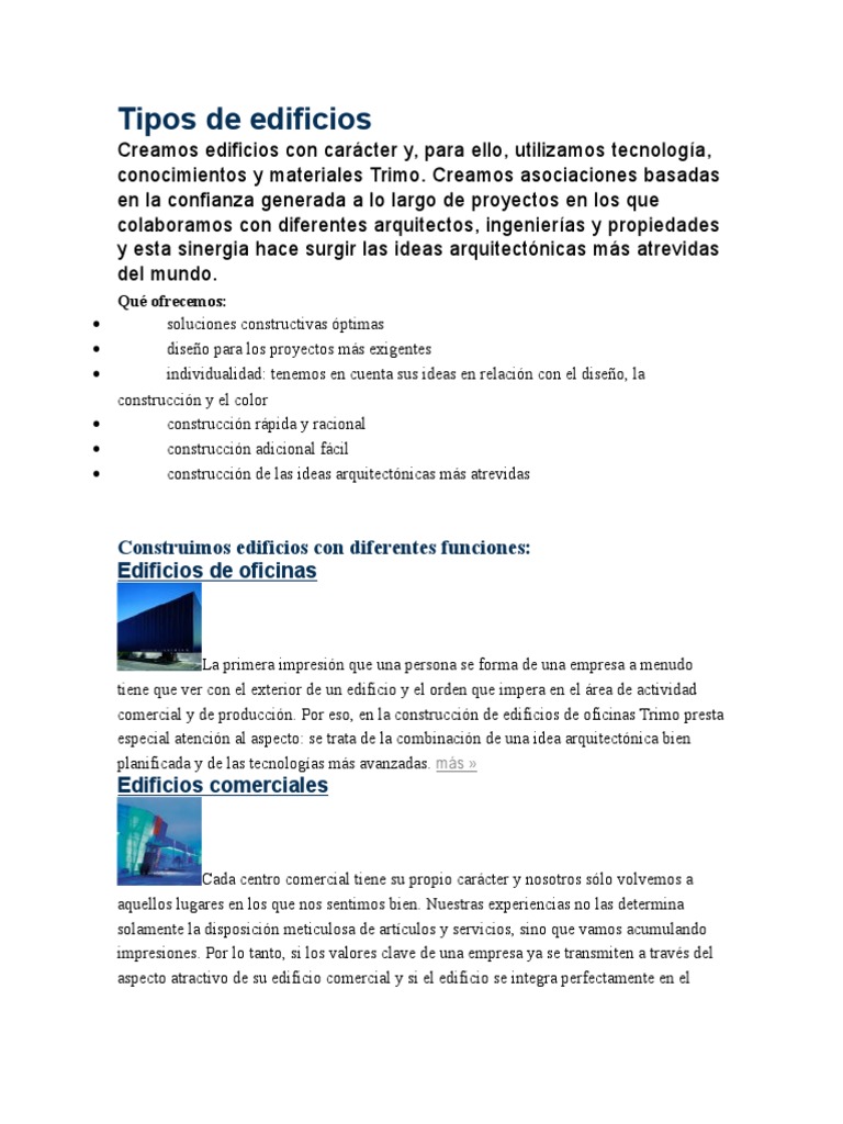 Tipos de Edificios y sus Funciones | PDF | Diseño | Almacén