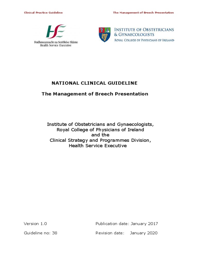 Management of Breech Presentation | PDF | Caesarean Section | Childbirth