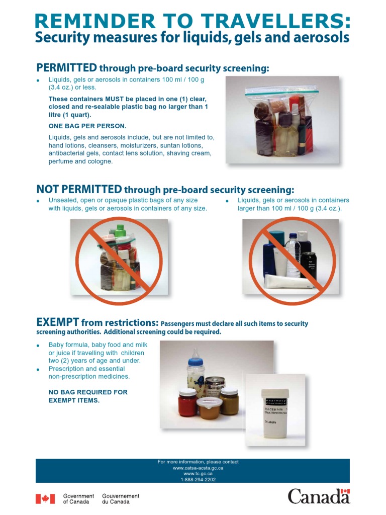 Liquid and Gel Security Guidelines | PDF | Self-Improvement | Wellness