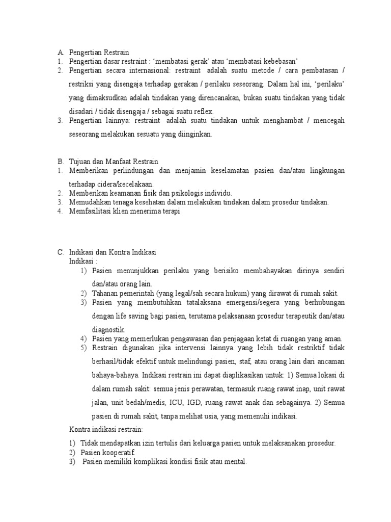 Pengertian dan Jenis Restrain | PDF