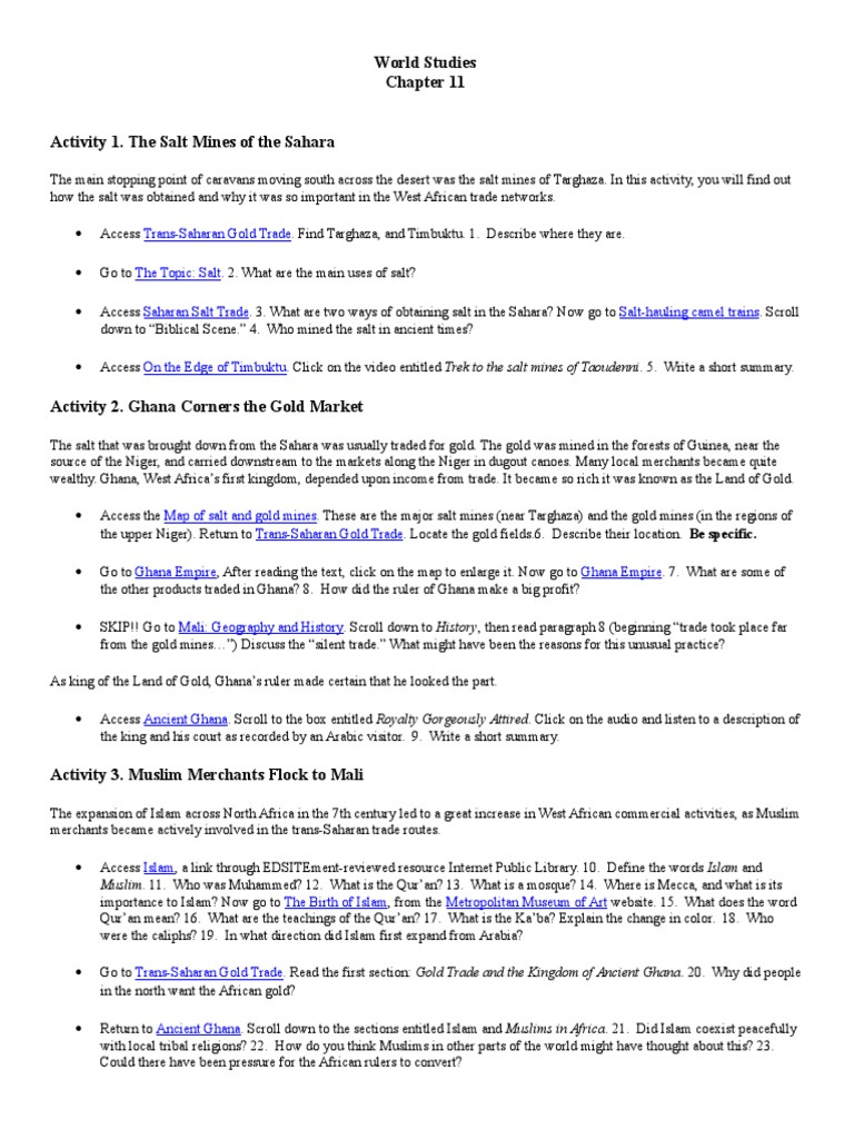 Chapter 11 - Section 1 and 2 Student Version | PDF | Middle East | Africa