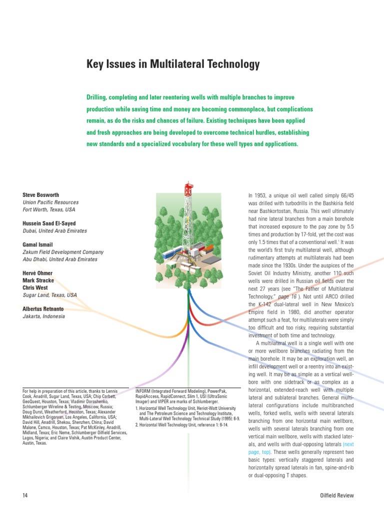 Key Issues in Multilateral Technology: Steve Bosworth | PDF | Oil Well ...