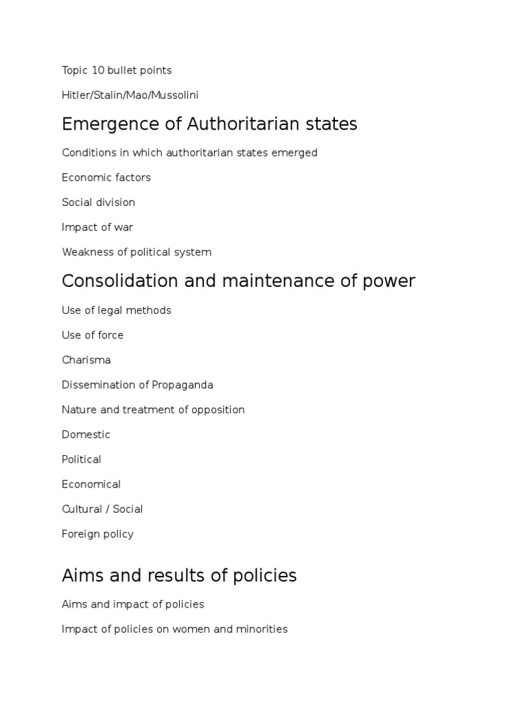 Topic 10 Bullet Points | PDF