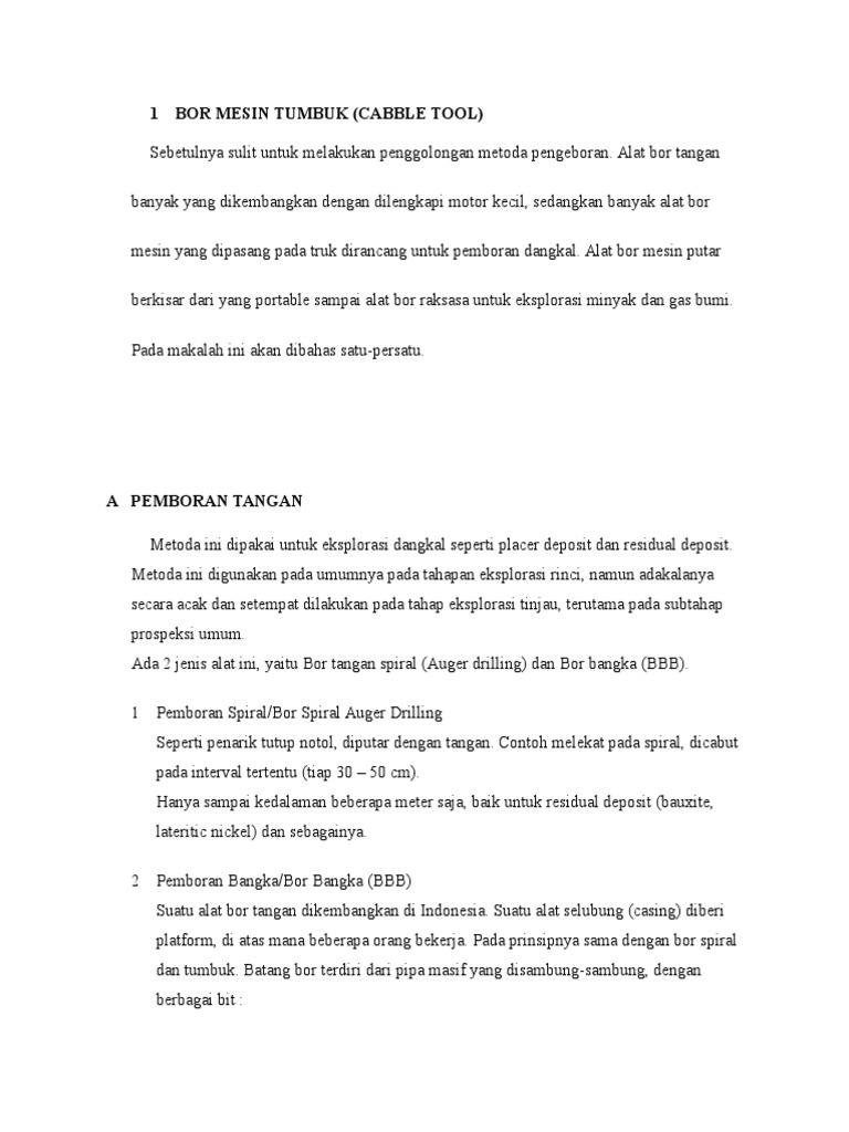 Bor Mesin Tumbuk | PDF