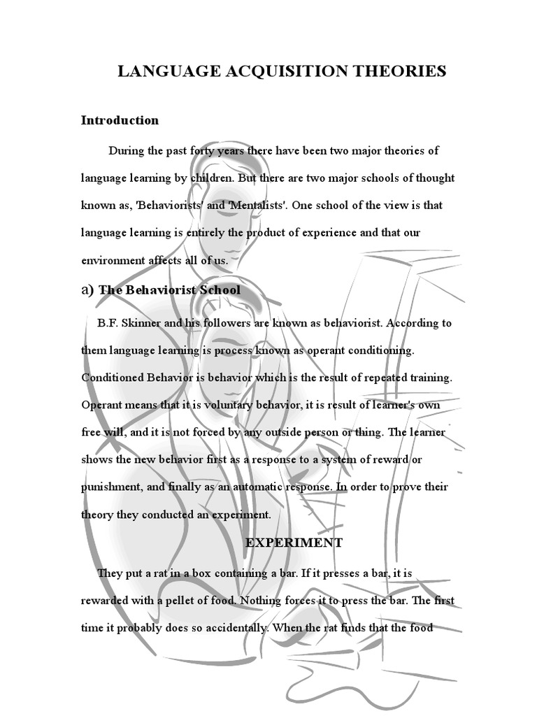 Language Acquisition Theories | PDF | Language Acquisition | Behaviorism