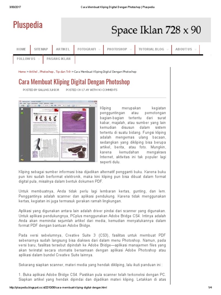 Cara Membuat Kliping Digital Dengan Photoshop - Pluspedia | PDF