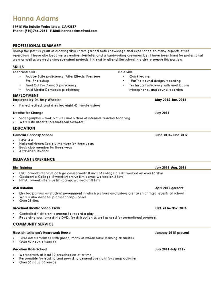 Senior Exit Interview Resume2017 | Download Free PDF | Sharing | Cognition