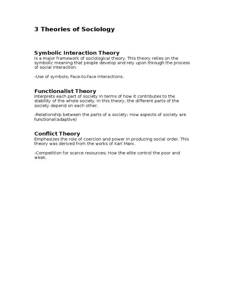 3 Theories of Sociology | PDF