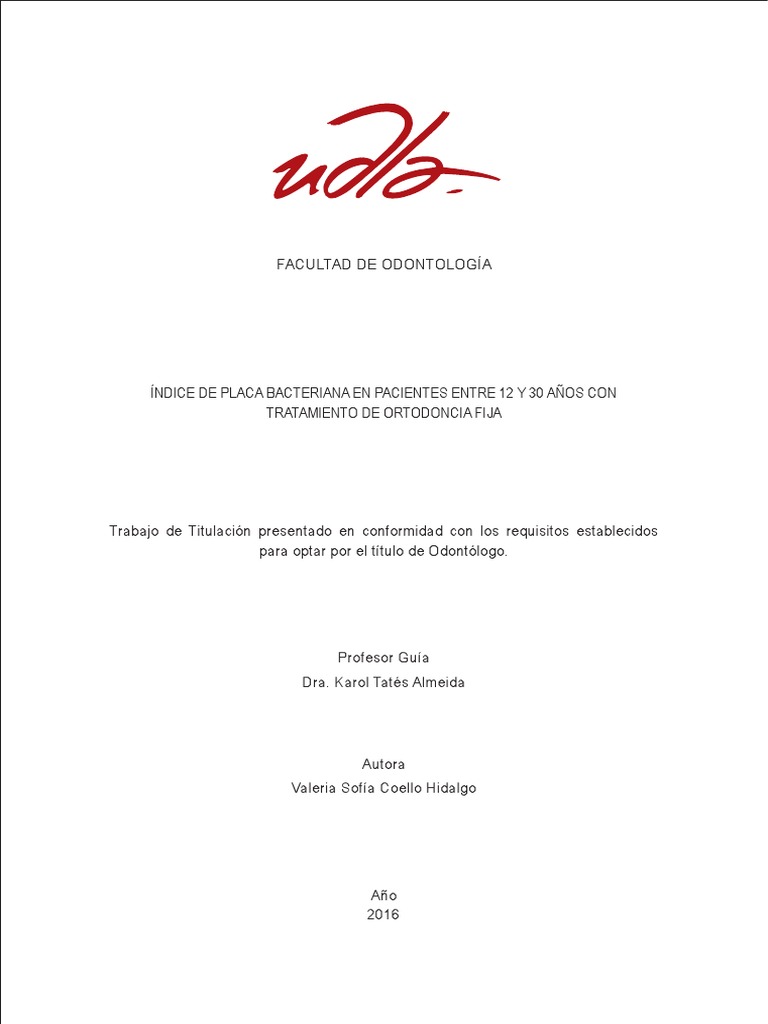 Índice de Placa en Pacientes con Ortodoncia | PDF | Diente humano ...
