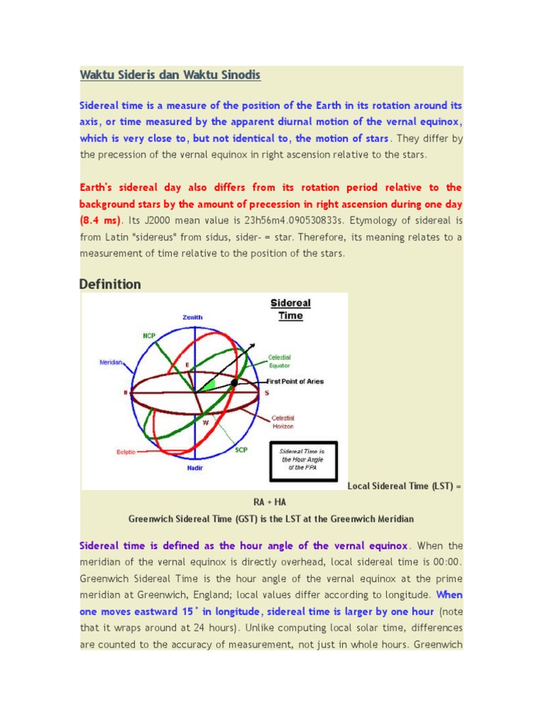 3c. Waktu Sideris Dan Sinodis | PDF | Mechanics | Motion (Physics)