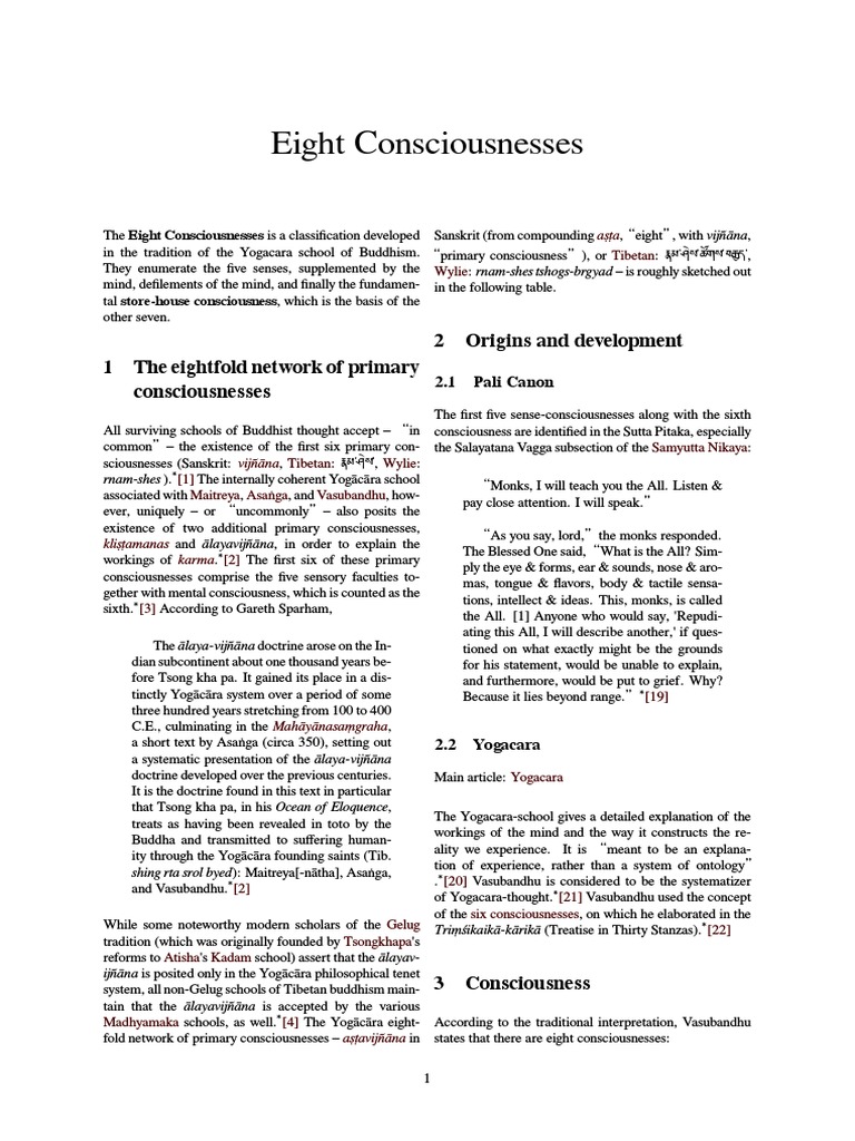 Eight Consciousnesses | PDF | Religious Belief And Doctrine | Schools ...