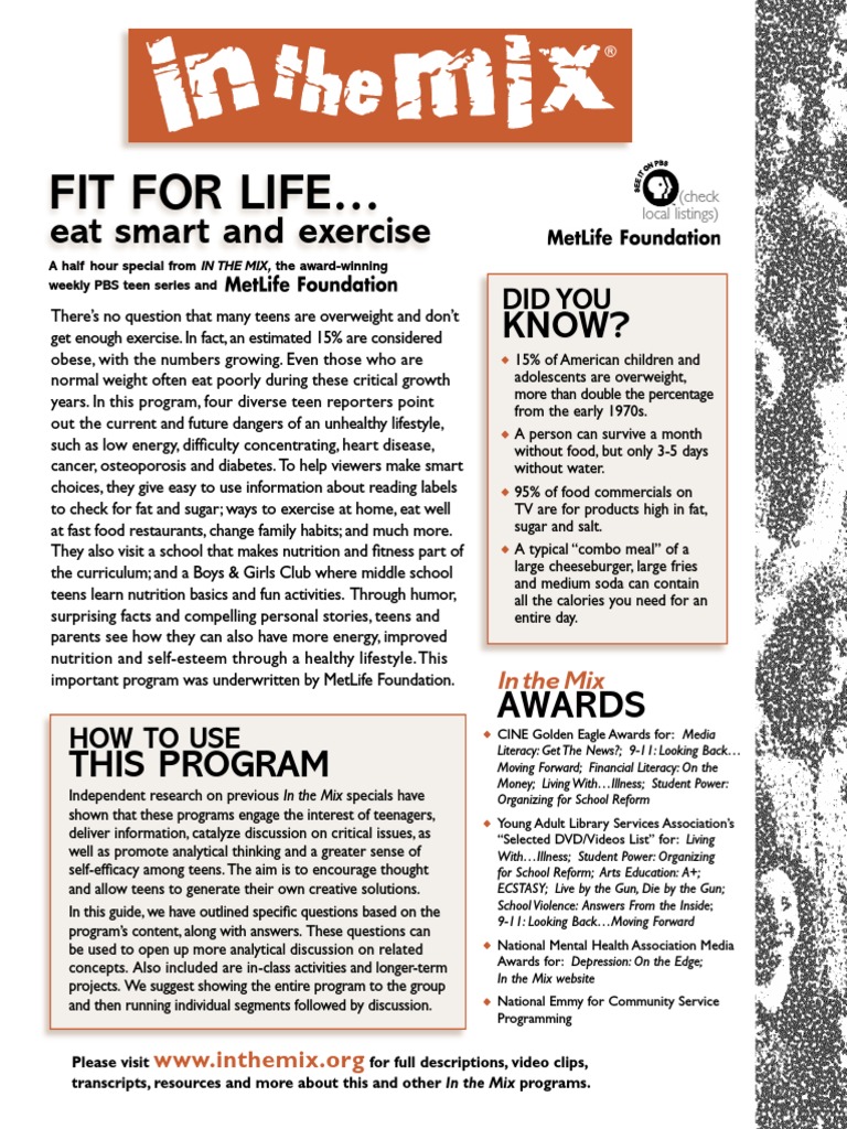 Fit For Life : Eat Smart and Exercise Know? | PDF | Nutrition | Diet ...