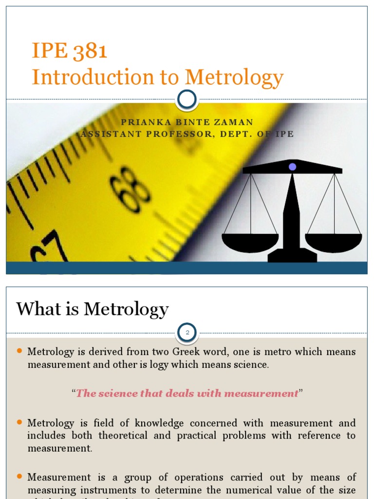 Introduction To Metrology | PDF | Accuracy And Precision | Observational Error