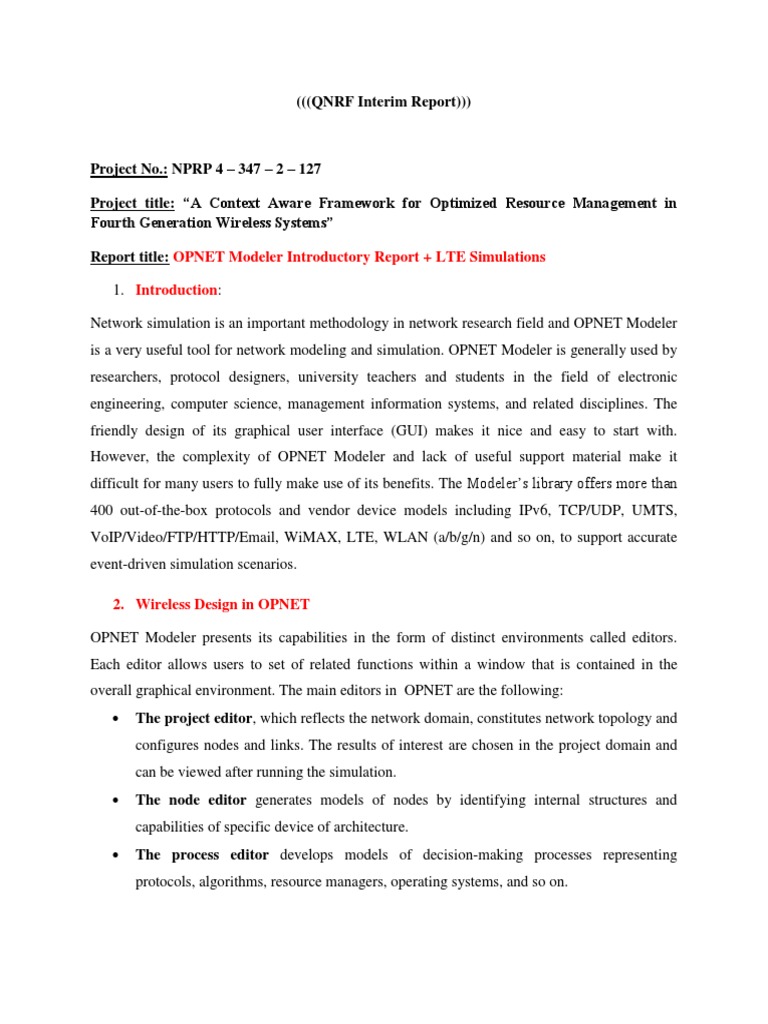 OPNET Modeler - Introduction LTE Simulation | PDF | Information And ...