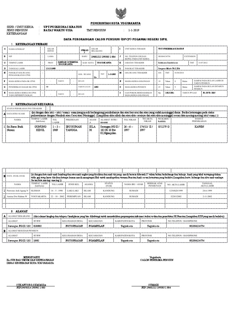 Blangko DPCP Baru | PDF