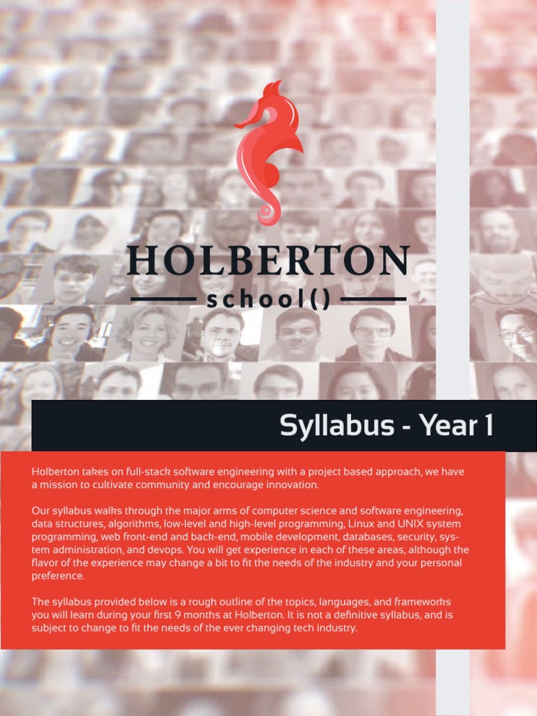 Holberton School Syllabus | PDF | Pointer (Computer Programming) | Mentorship