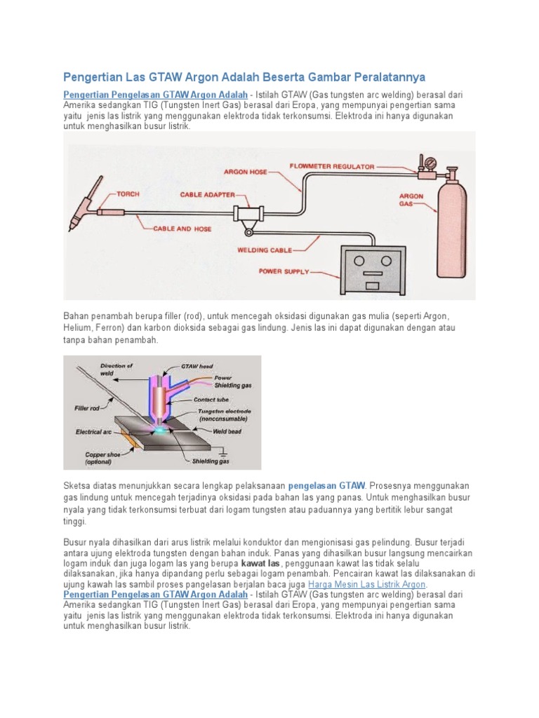 Pengertian Las GTAW Argon Adalah Beserta Gambar Peralatannya | PDF