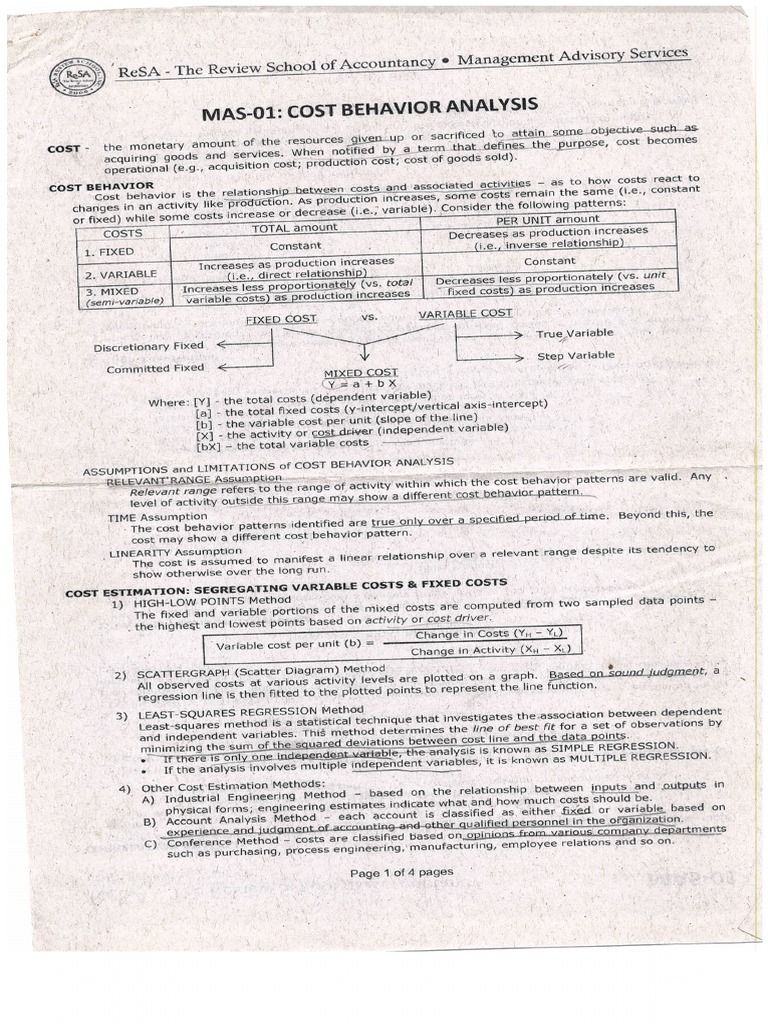 MAS 1 (CPA Review Material) | PDF