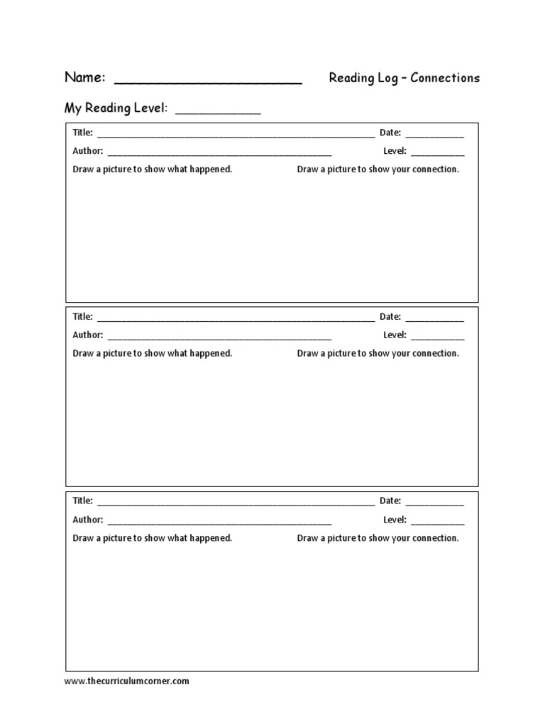 Reading Log for Student Connections | PDF