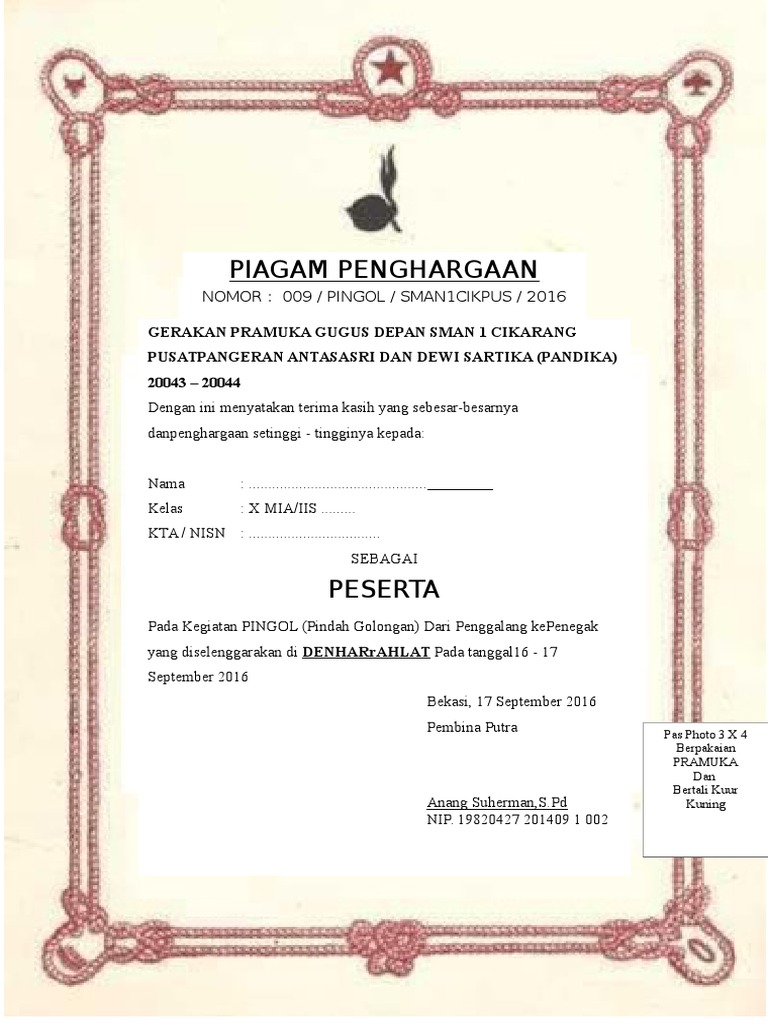 Piagam_pramuka Pandika Putra