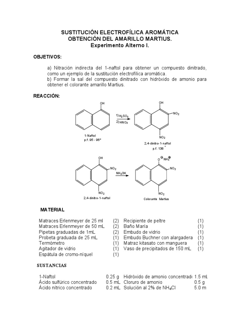 Amarillo de Martius PDF | PDF | Benceno | Moléculas