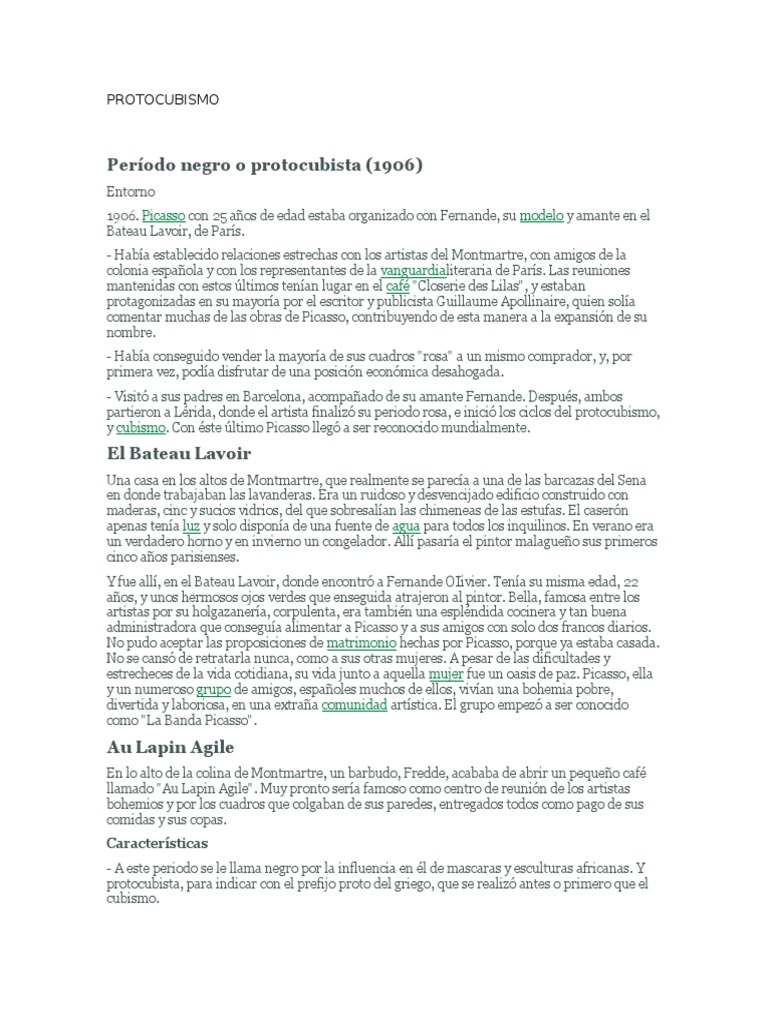 PROTOCUBISMO | PDF | Pablo Picasso | Cubismo