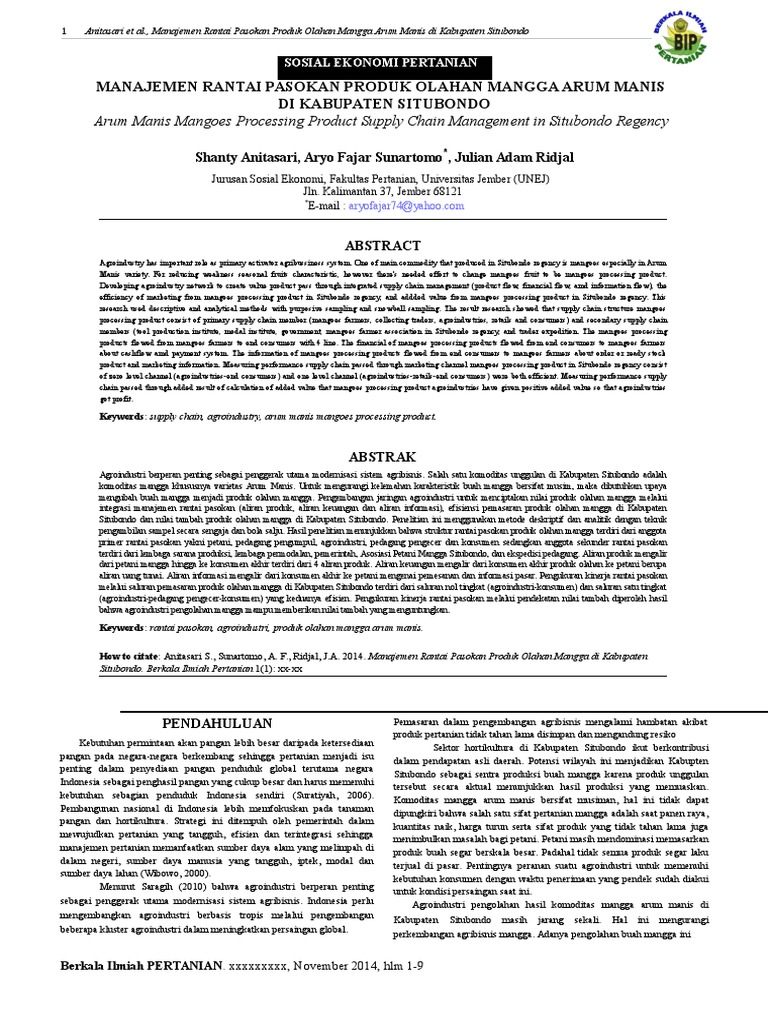 Rantai Pasok Mangga Arum | PDF