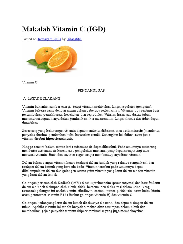 Makalah Vitamin C | PDF