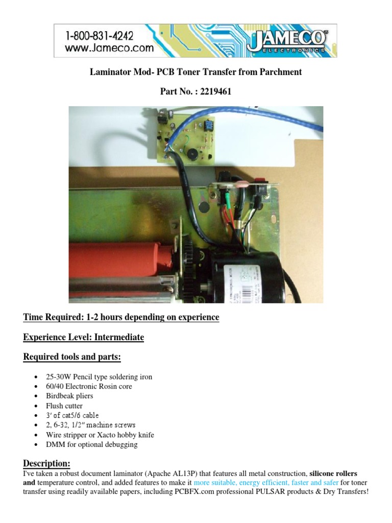 Apache AL13P PCB Toner Transfer Mod | PDF | Printed Circuit Board ...