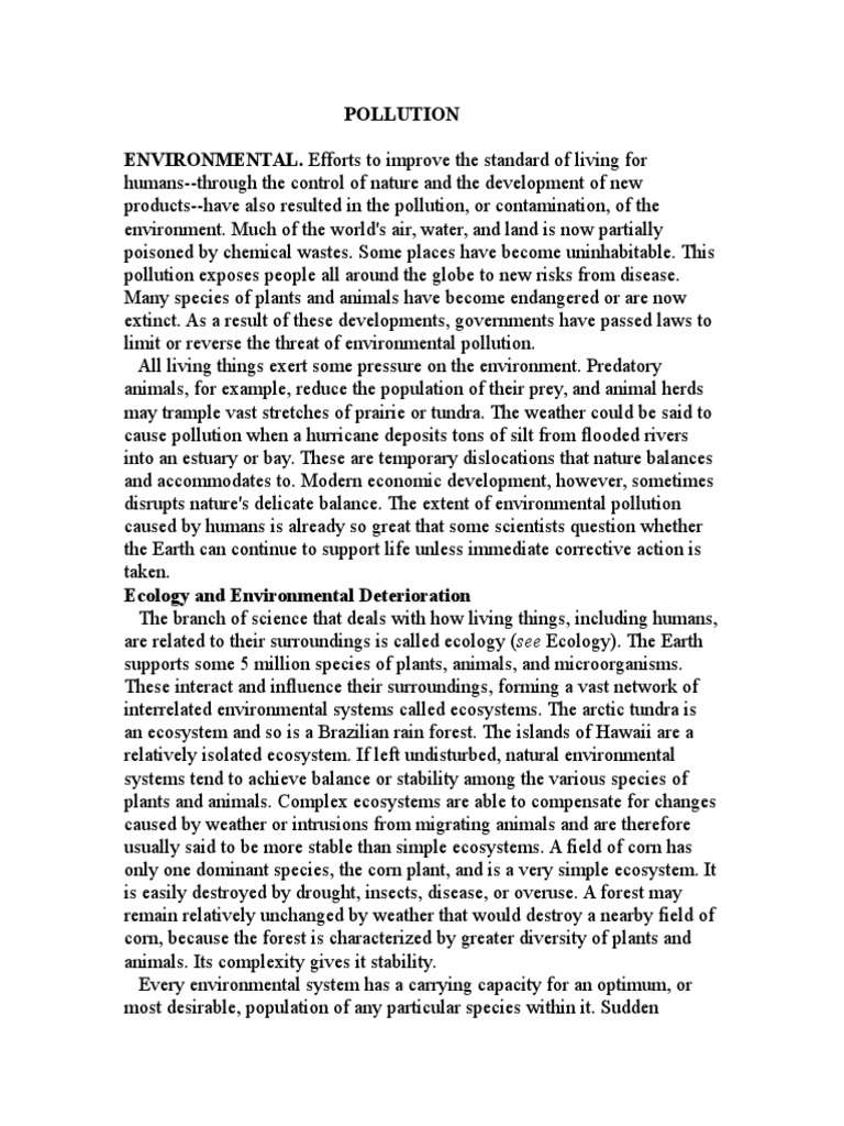Referat Poluare in Engleza | PDF | Conservation Biology | Endangered ...