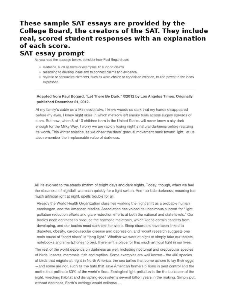 SAT Sample Essay | PDF