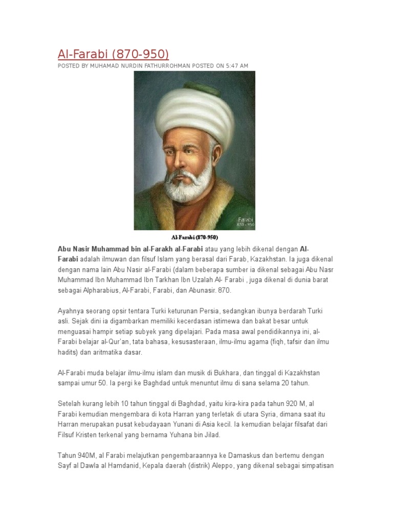 Al-Farabi (870-950) | PDF
