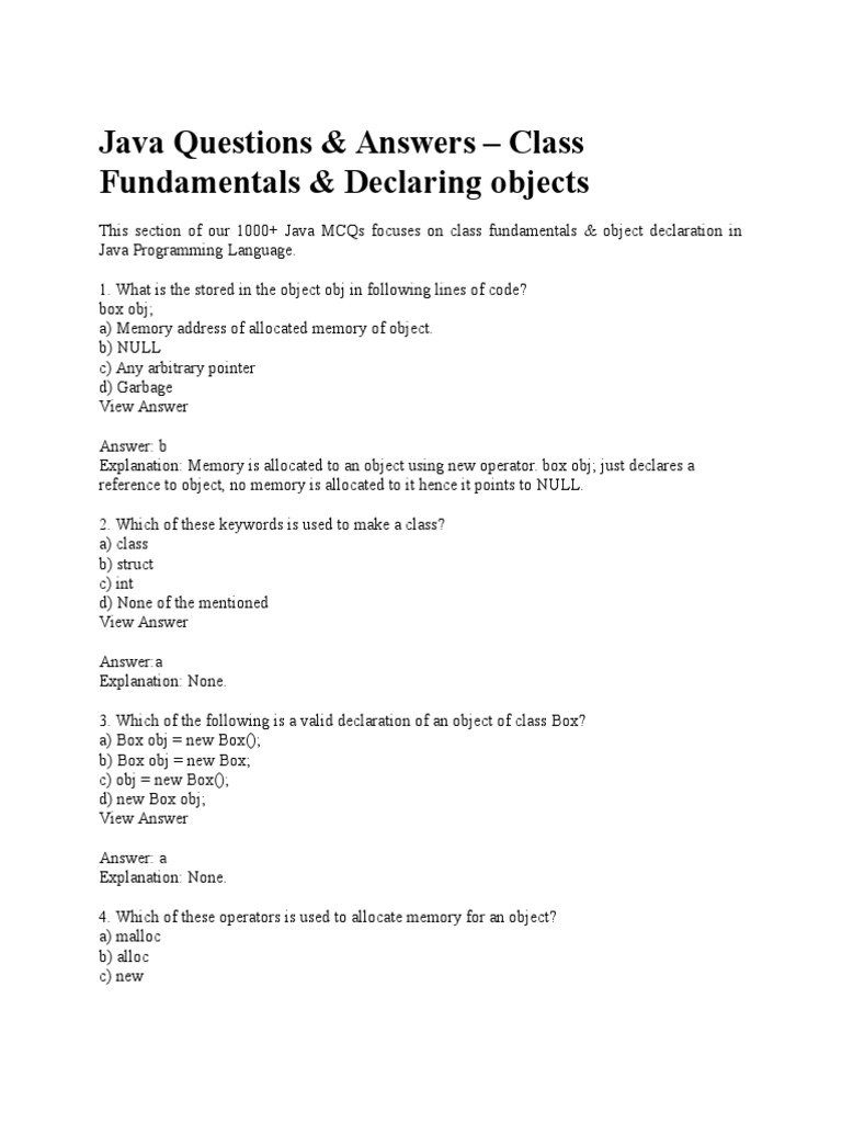 Java Questions1 Pdf Java Programming Language Method Computer Programming 