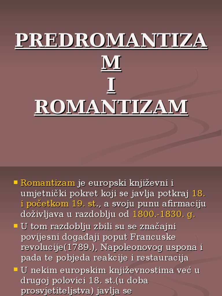 Predromantizam I Romantizam | PDF