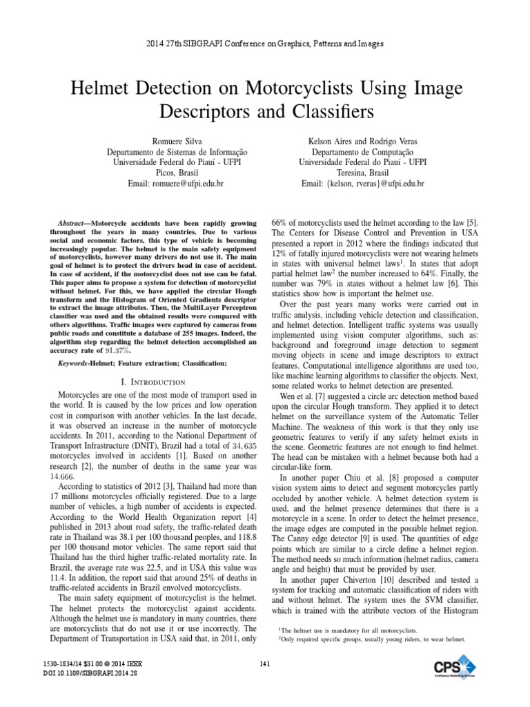 Helmet Detection On Motorcyclists Using Image Descriptors and ...