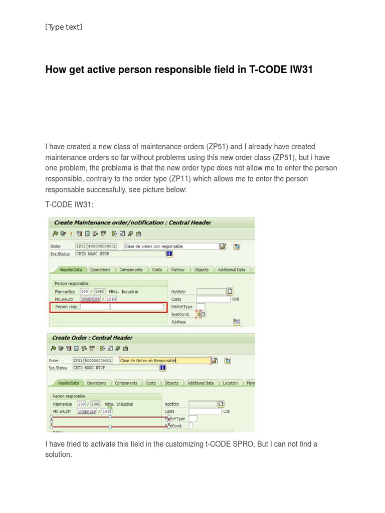 Sap PM Error Document | PDF | Parameter (Computer Programming) | Software