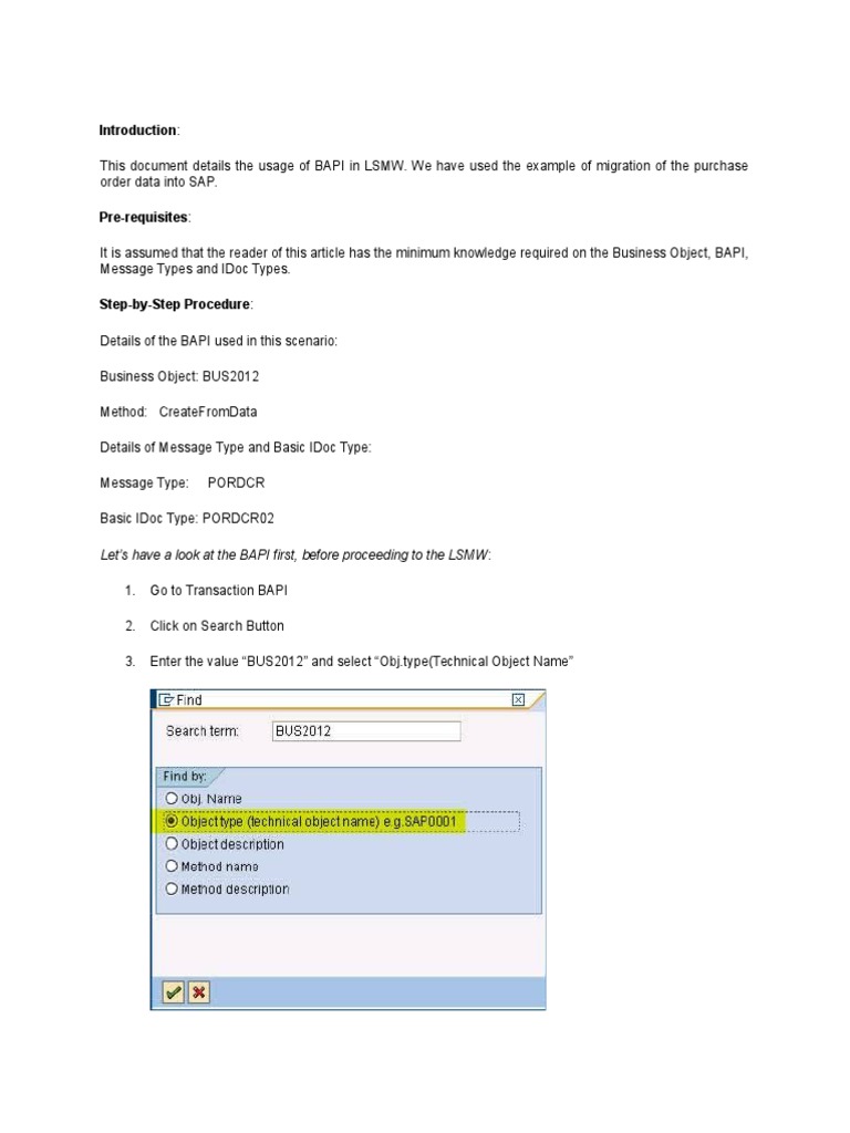 BAPI Purchase Order Migration LSMW | PDF | Information Retrieval | Computer File