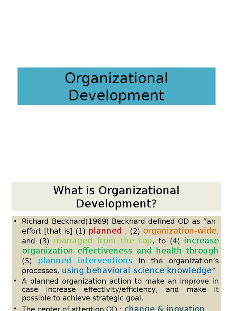 Organizational Development | PDF | Organization Development | Strategic ...