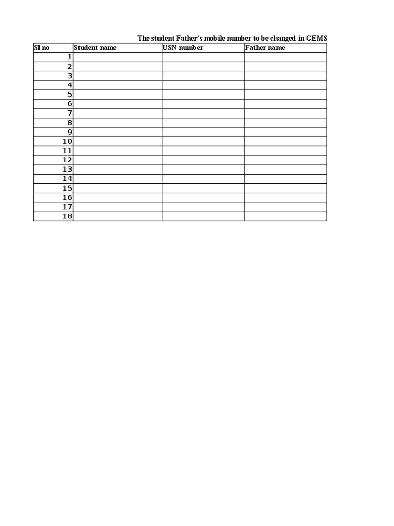 The Student Father's Mobile Number To Be Changed in GEMS SL No Student ...