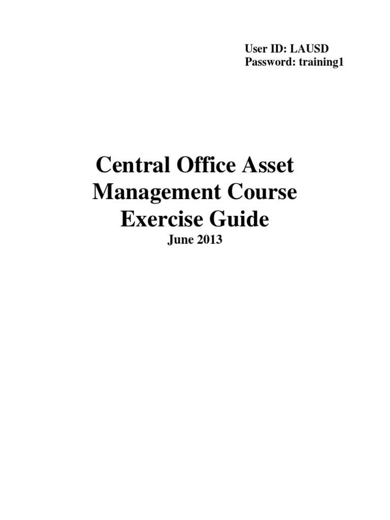Asset Management Exercise Guide | PDF | Depreciation | Expense
