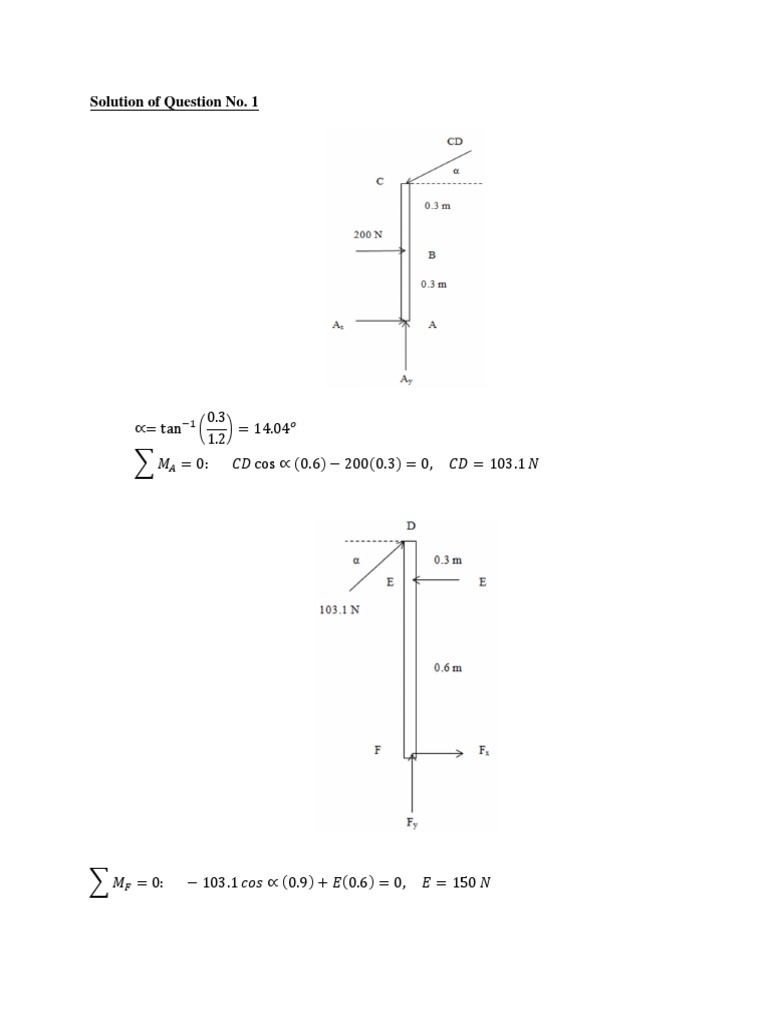 ME101 Tutorial 03 Solution PDF | PDF