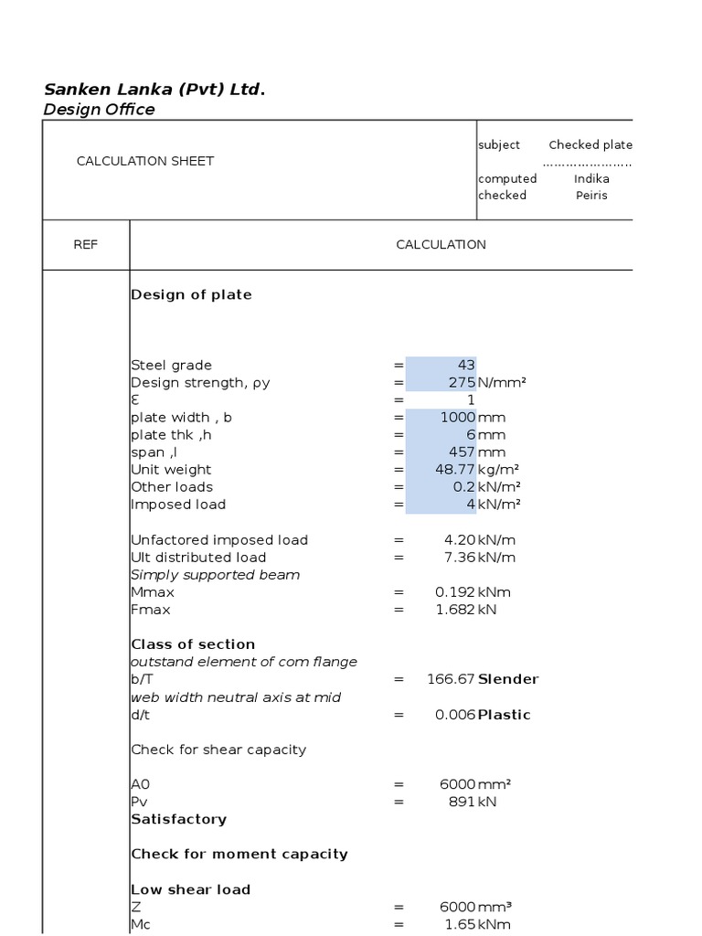 Plate Design | Structural Engineering | Materials Science