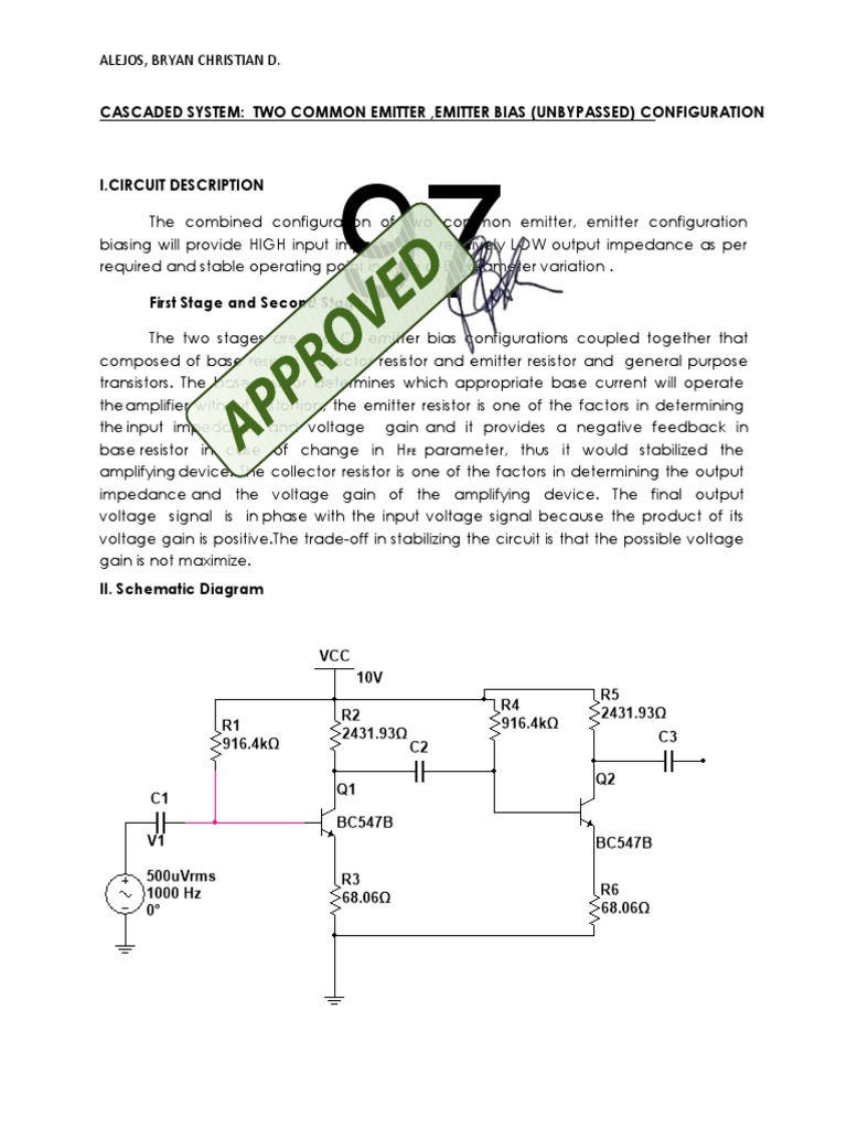Sample Design of Small Signal Amplifier | PDF | Amplifier | Electrical ...