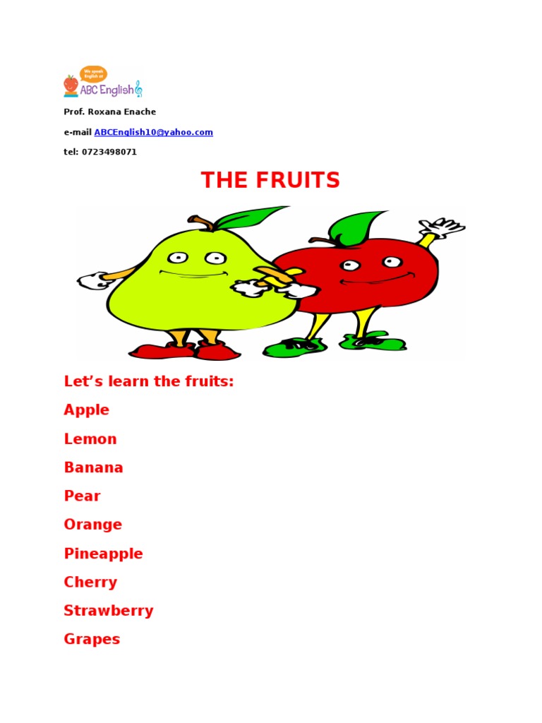 Fun Fruit Learning Activities for Kids | PDF